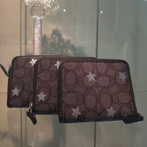 Coach | Bags | New Small Zip Around Wallet In Signature Jacquard With ...